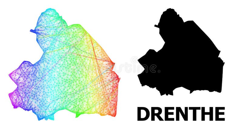 Network Map of Drenthe Province with Spectrum Gradient Stock Vector ...