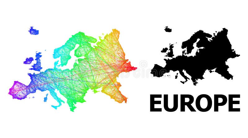Europe Map Combined with Country Flags. All Elements Separated in ...
