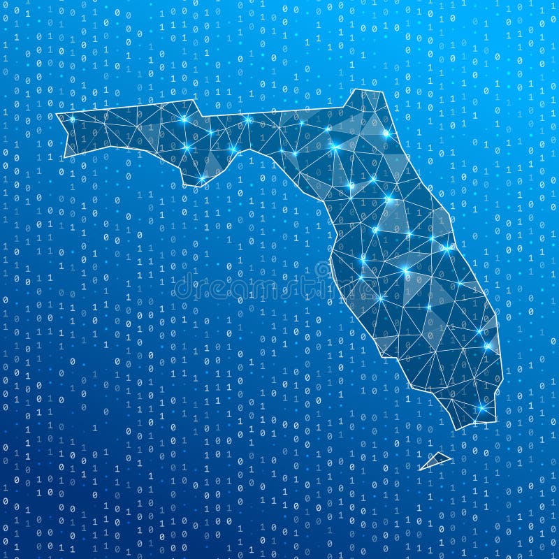 Network map of Florida. stock vector. Illustration of boundary - 214891600