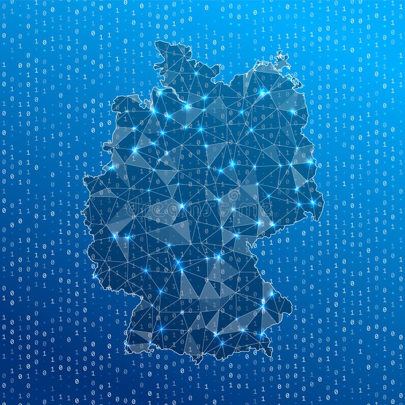 Germany network map. stock vector. Illustration of digital - 93305794