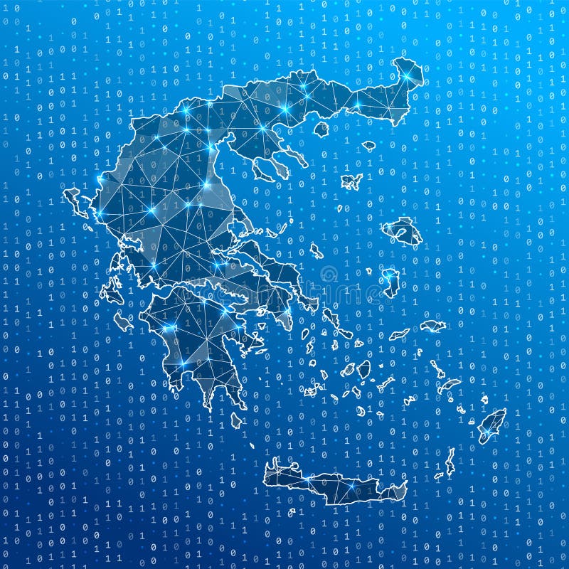 Network map of Greece. stock vector. Illustration of greek - 214893267