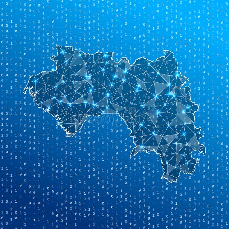 Network map of Guinea. stock vector. Illustration of nationality - 214638091