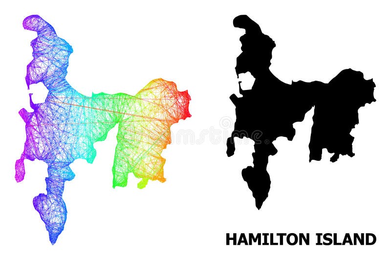Network Map of Hamilton Island with Spectrum Gradient Stock Vector ...