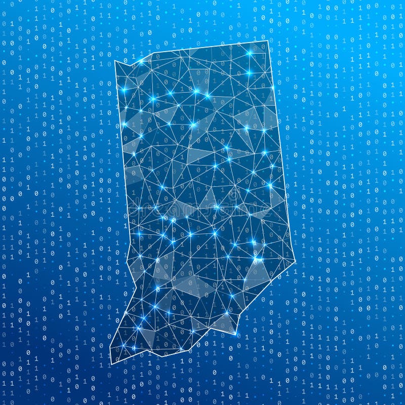 Network map of Indiana. stock vector. Illustration of discover - 218274450