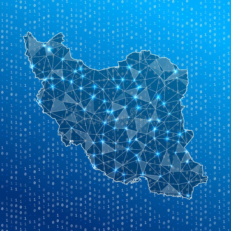 Network Map of Iran. Country Digital Connections. Stock Vector ...