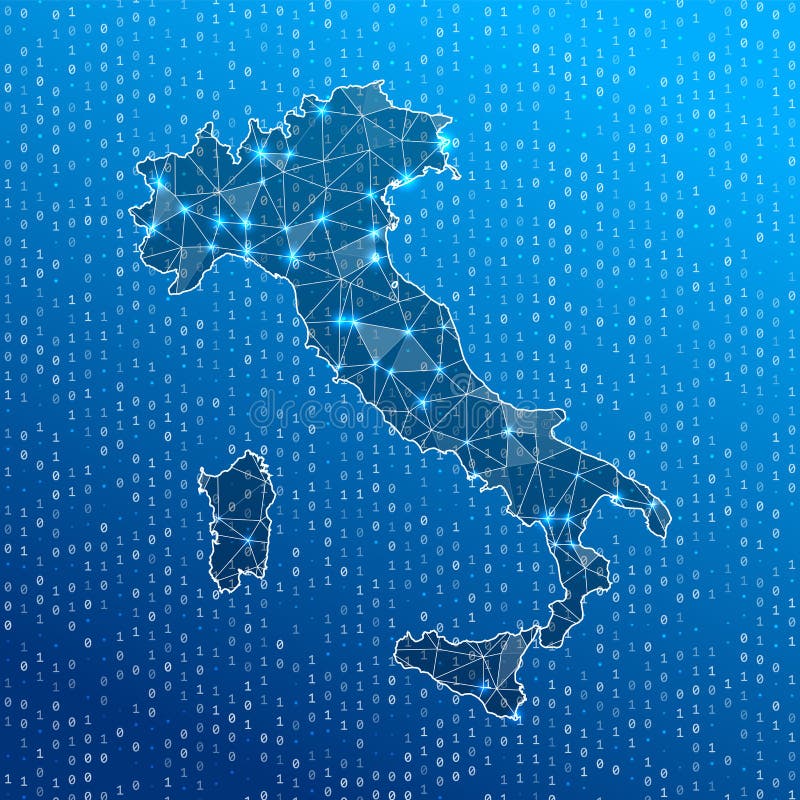 Italy network map. stock vector. Illustration of futuristic - 93136799