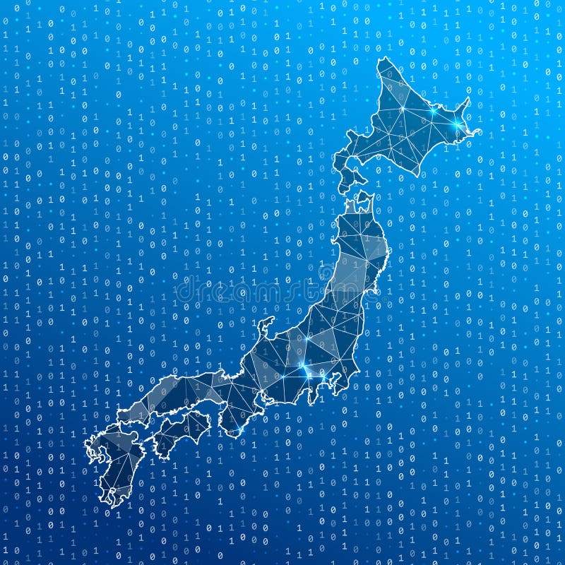 Network map of Japan. stock vector. Illustration of japan - 217544334