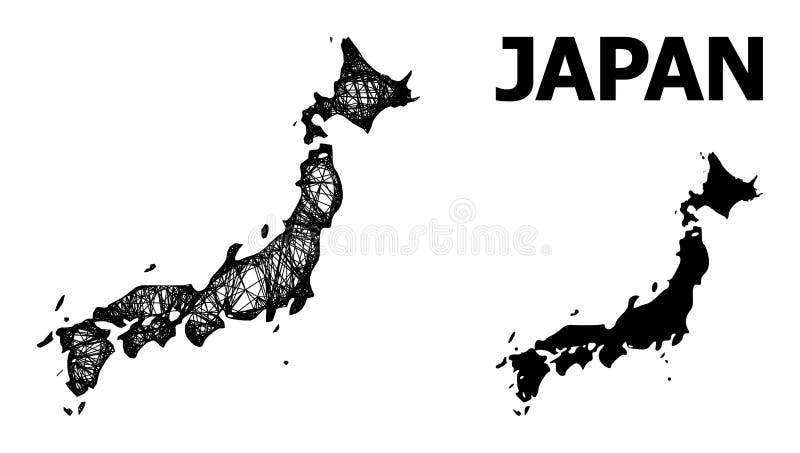Network Map of Japan stock illustration. Illustration of object - 162281272