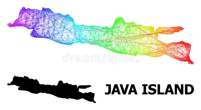 Network Map of Java Island with Spectral Gradient Stock Vector ...