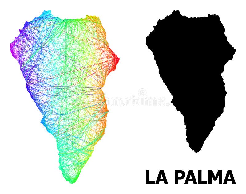 Network Map of La Palma Island with Spectrum Gradient Stock Vector ...