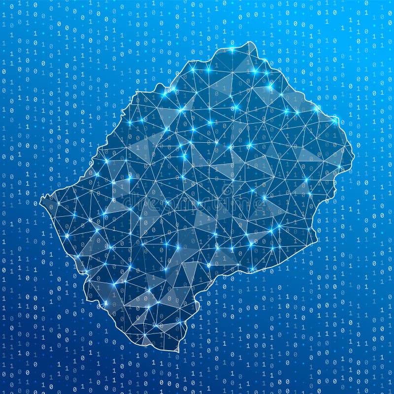 Network map of Lesotho. stock vector. Illustration of network - 218927857