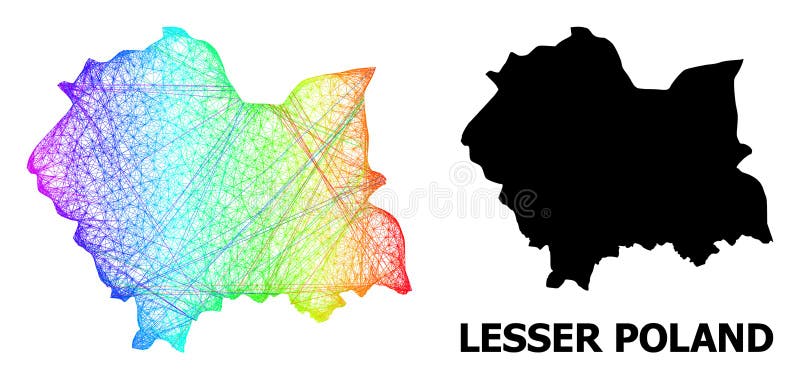 Network Map of Lesser Poland Province with Spectrum Gradient Stock ...