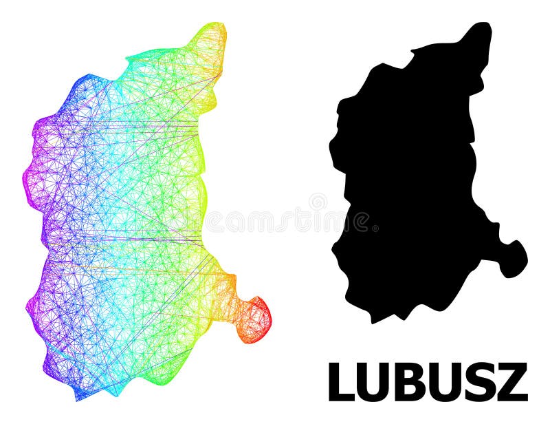 Network Map of Lubusz Province with Spectrum Gradient Stock Vector ...