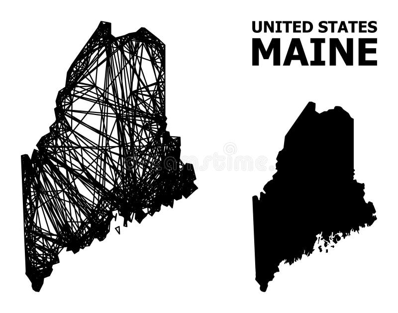 Network Map of Maine State stock illustration. Illustration of ...