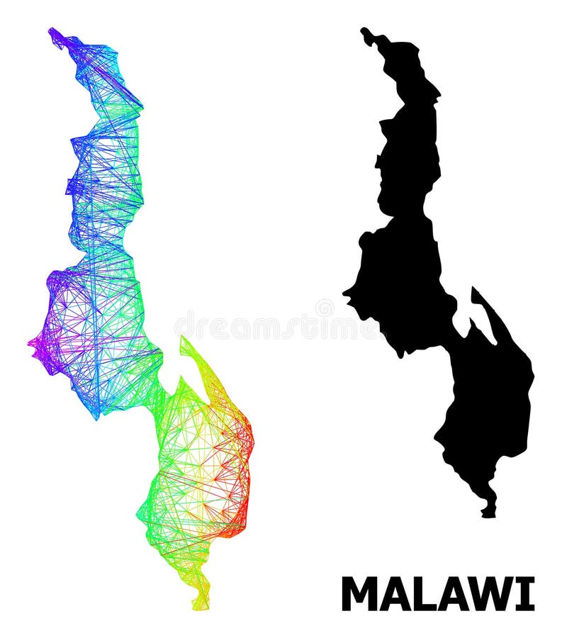Network Map of Malawi with Spectrum Gradient Stock Vector ...