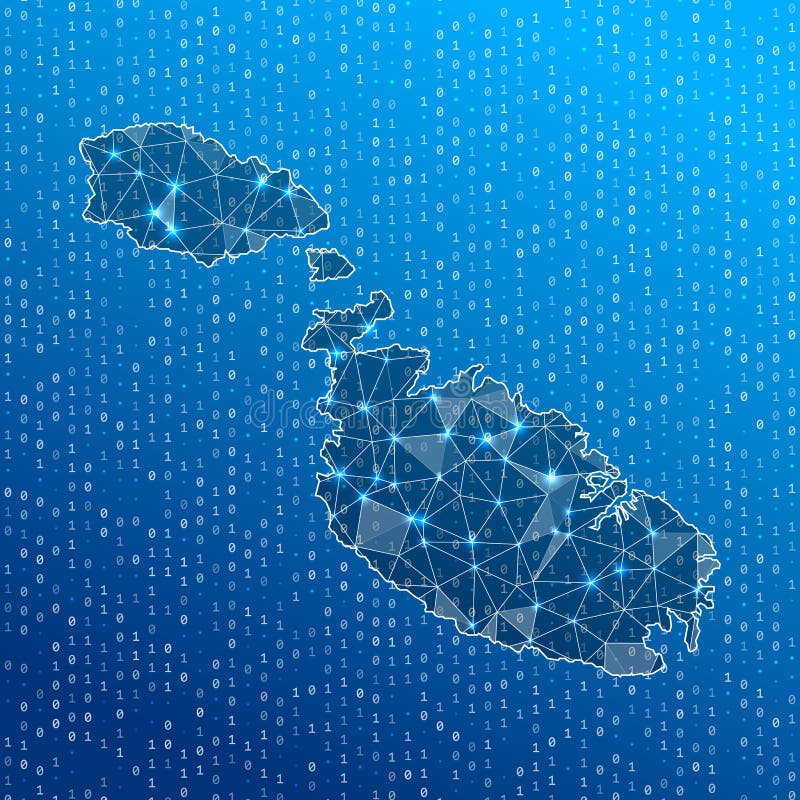 Network map of Malta. stock vector. Illustration of background - 213098858