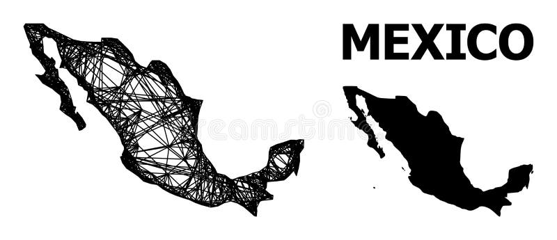 Network Map of Mexico stock illustration. Illustration of country ...
