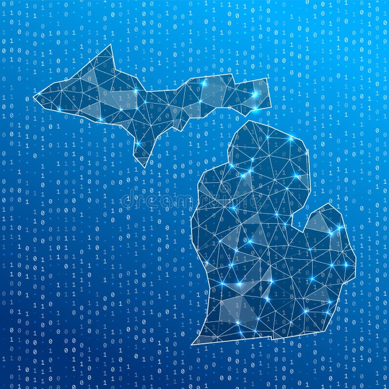 Network map of Michigan. stock vector. Illustration of citizen - 217650078
