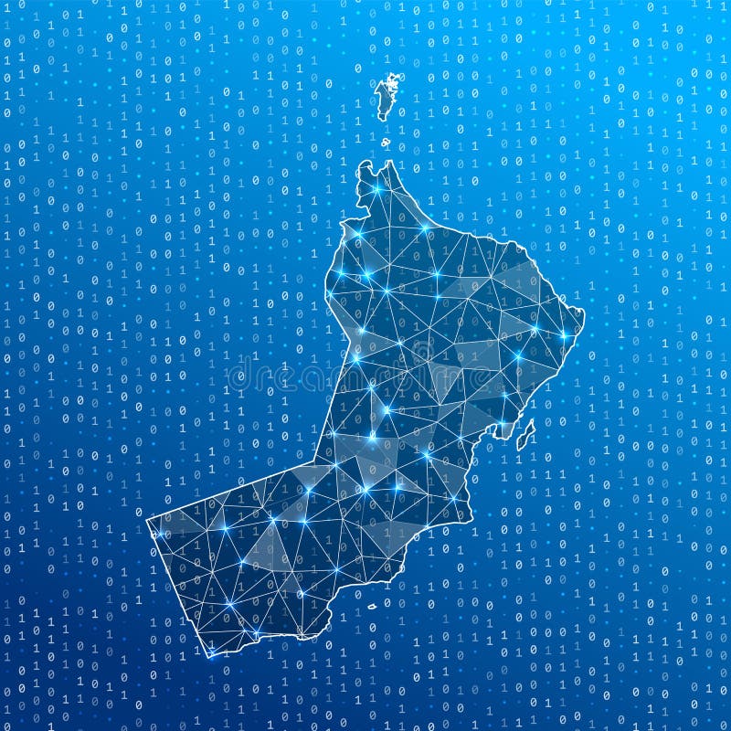 Network Map of Oman. Country Digital Connections. Stock Vector ...