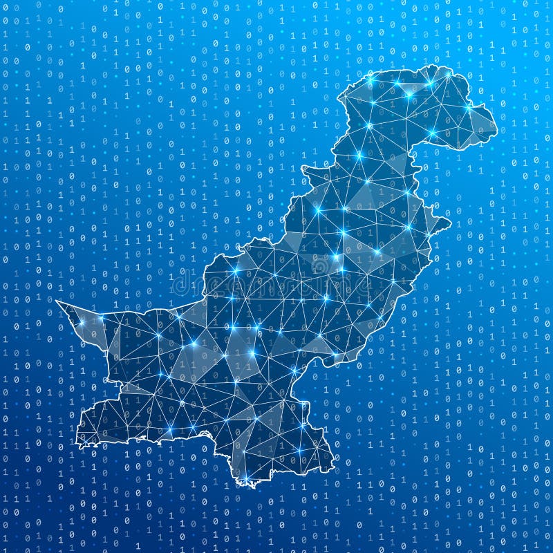Network map of Pakistan. stock vector. Illustration of digital - 219022446