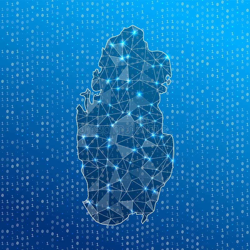 Network map of Qatar. stock vector. Illustration of democratic - 213069929