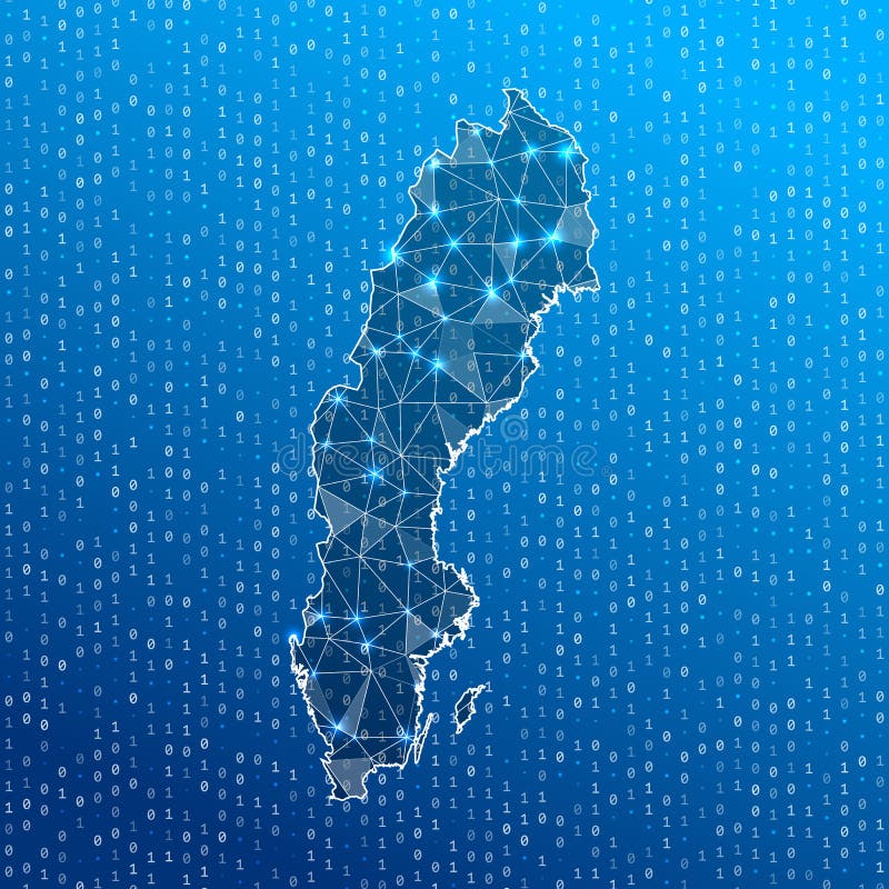 Sweden Network, Constellation Style Country Map. Stock Vector ...