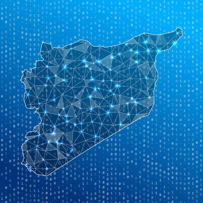 Network map of Syria. stock vector. Illustration of original - 213894689