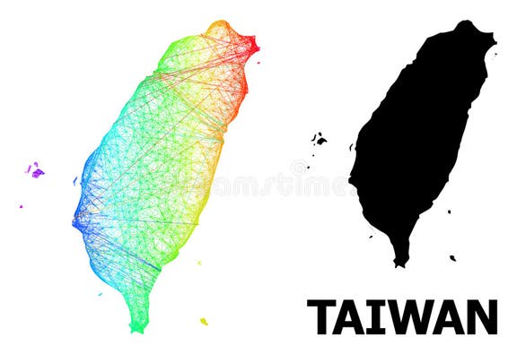 Network Map of Taiwan with Spectral Gradient Stock Vector ...