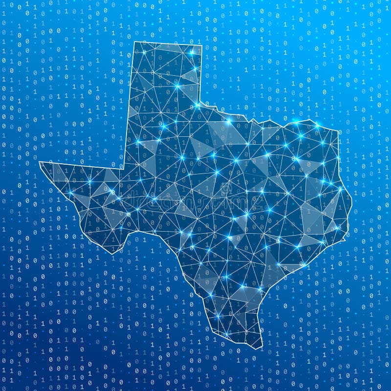 Network map of Texas. stock vector. Illustration of background - 215208456