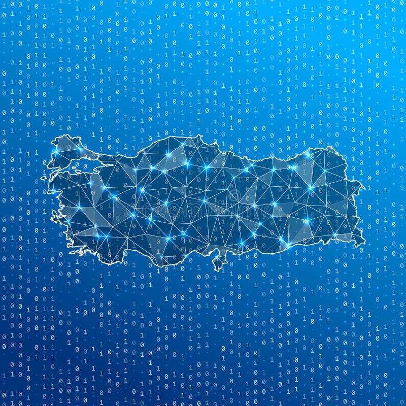 Network map of Turkey. stock vector. Illustration of create - 213622711