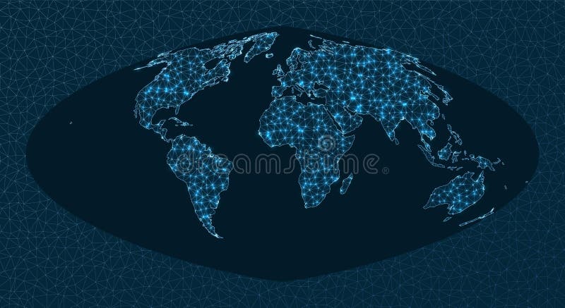 Network map of the world. stock vector. Illustration of internet ...