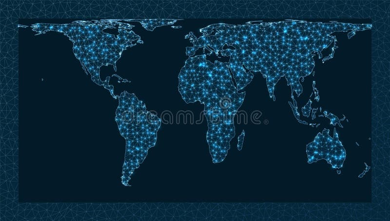 Network map of the world. stock vector. Illustration of continent ...