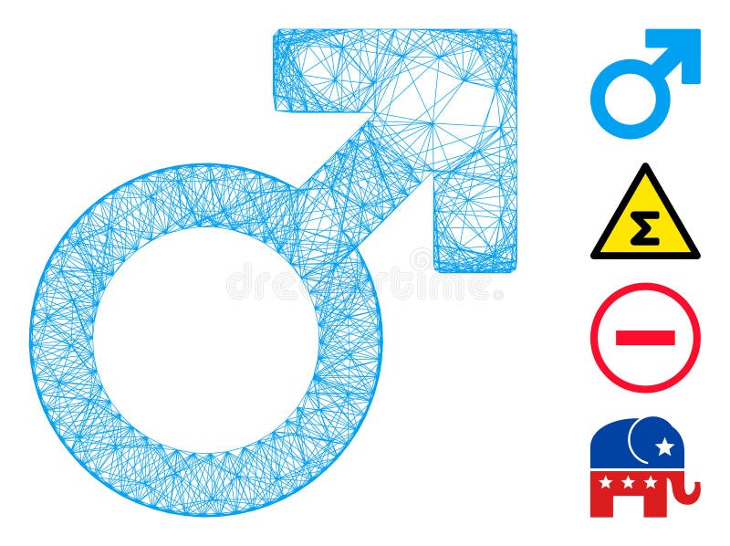 Network Mars Symbol Vector Mesh Stock Vector - Illustration of network ...