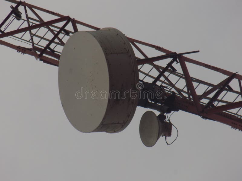 A Network Mast Drum Captured from a Long Distance Stock Photo - Image ...