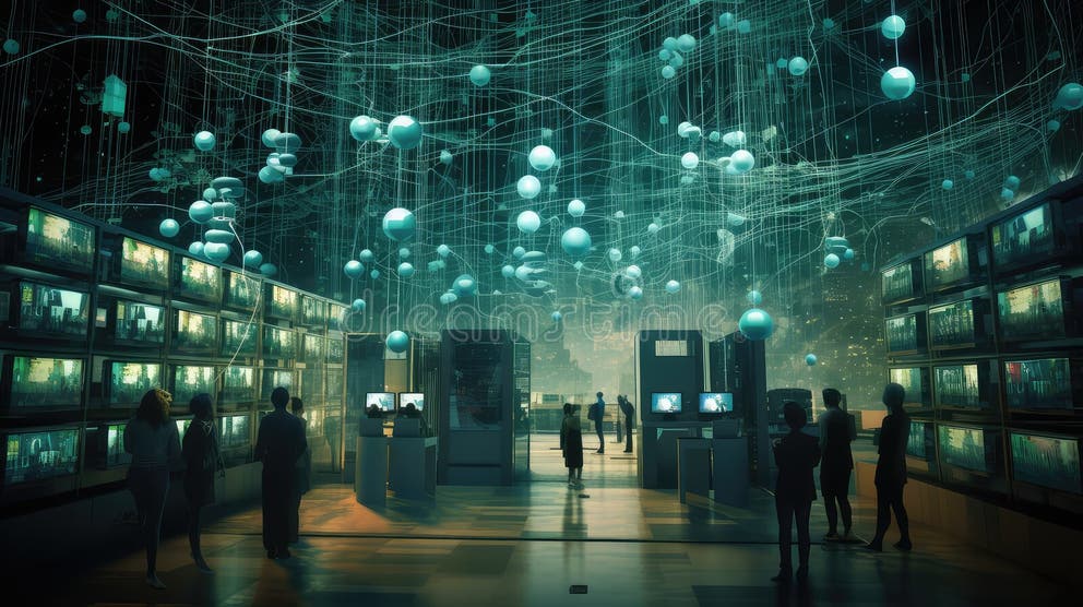 Network matrix data stock illustration. Illustration of ecosystem ...