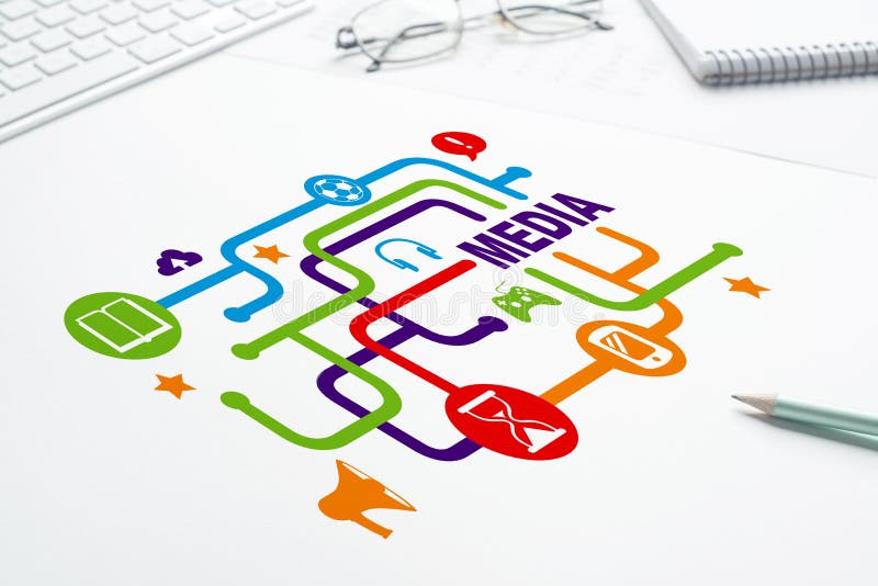 Network media background stock illustration. Illustration of design ...