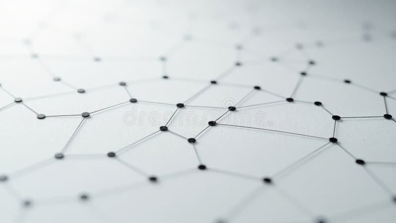 Network Mesh Blurred Perspective Connections Stock Illustration ...