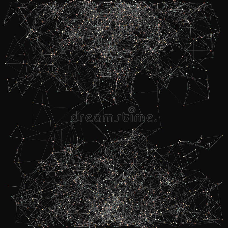 Network Mesh Random Procedural Art Background Illustration Stock Vector ...