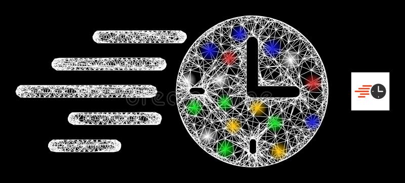 Network Mesh Time Movement Icon with Multicolored Flares Stock Vector ...