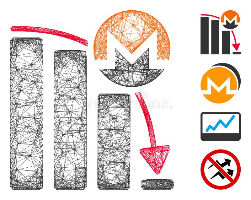 Network Monero Falling Acceleration Chart Vector Mesh Stock Vector ... Network Monero Falling Acceleration Chart Vector Mesh Stock Vector ...
