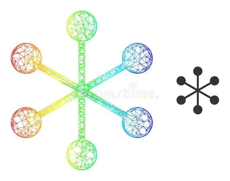 Network Net Structure Mesh Icon with Spectral Gradient Stock Vector ...