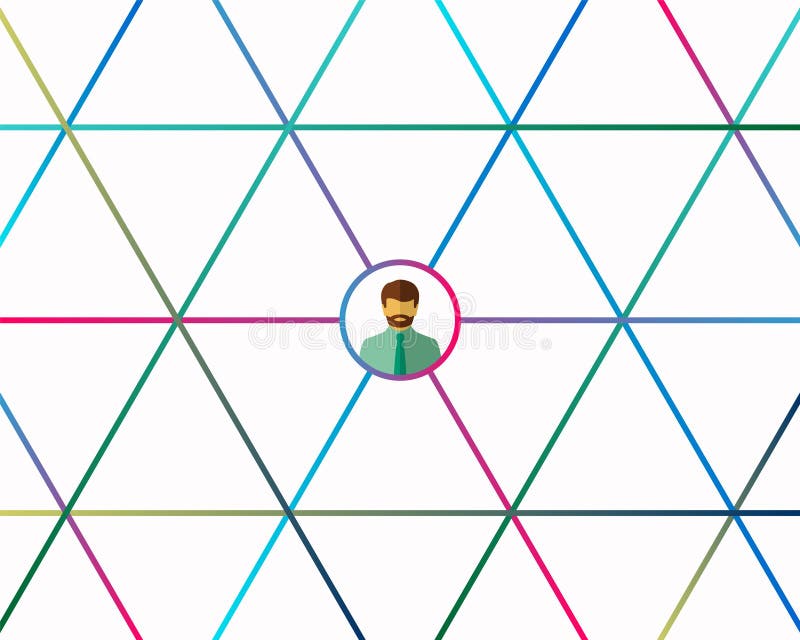 Network and Networking Concept with Person, Net, Grid and Lines Stock ...