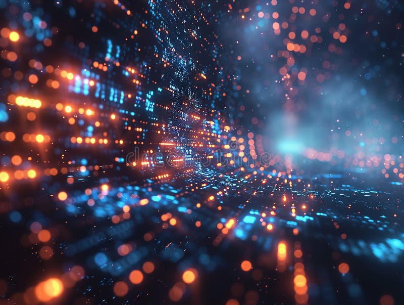 Network or Networking Technology Flowing Light Structure Background ...