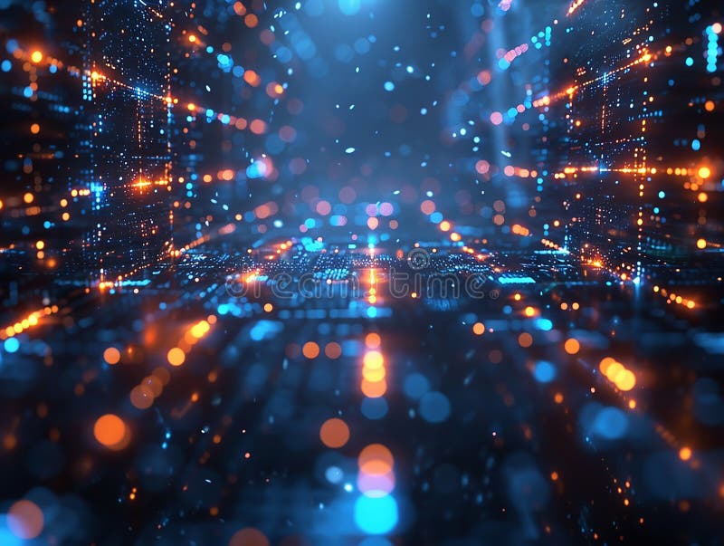 Network or Networking Technology Flowing Light Structure Background ...