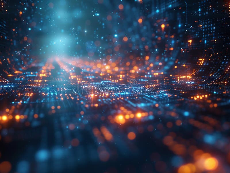 Network or Networking Technology Flowing Light Structure Background ...