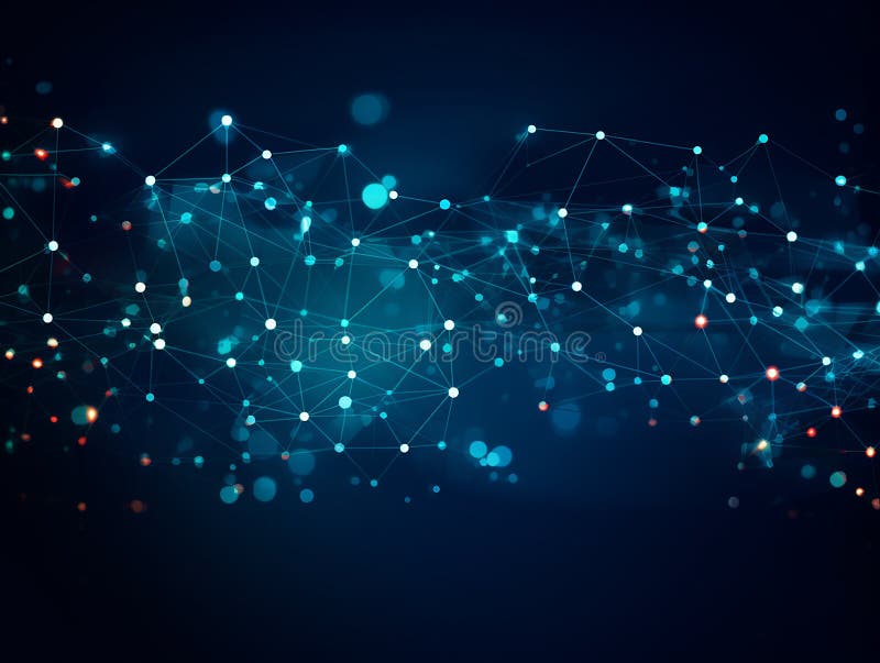 Network or Networking Technology Flowing Light Structure Background ...