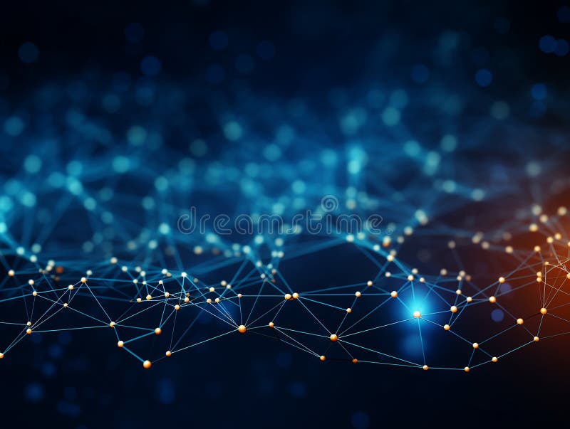 Network or Networking Technology Flowing Light Structure Background ...