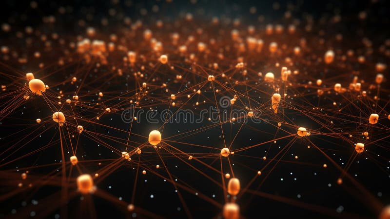 Network or Networking Technology Flowing Light Structure Background ...