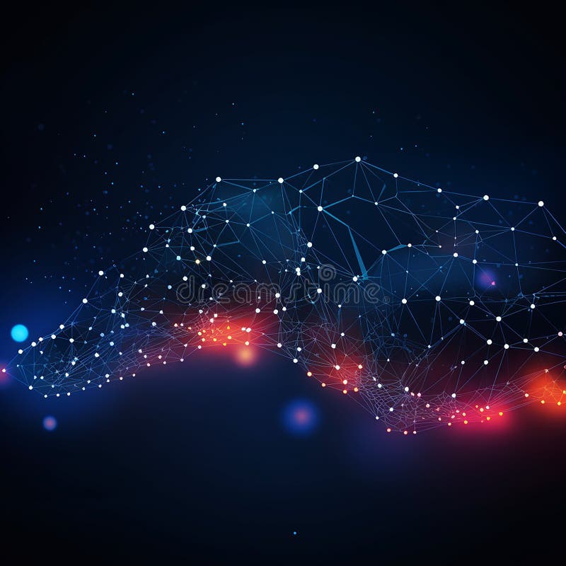 Network or Networking Technology Flowing Light Structure Background ...