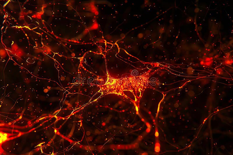 A Network of Neurons Transmitting Electrical Signals Stock Photo ...
